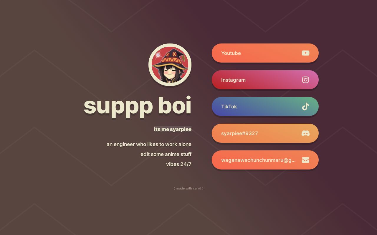 YOH WUZZUP ITS YO BOI SYARPIEE